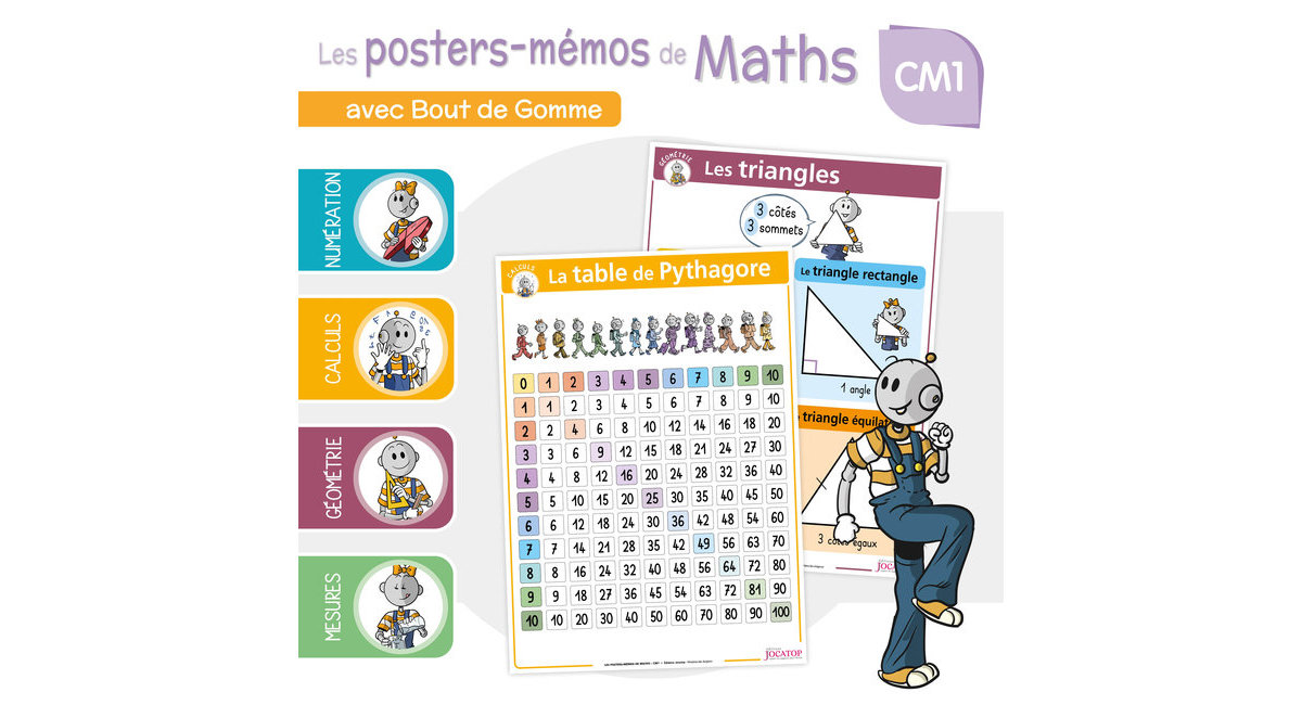 Les posters-mémos de Maths CM1 avec Bout de Gomme